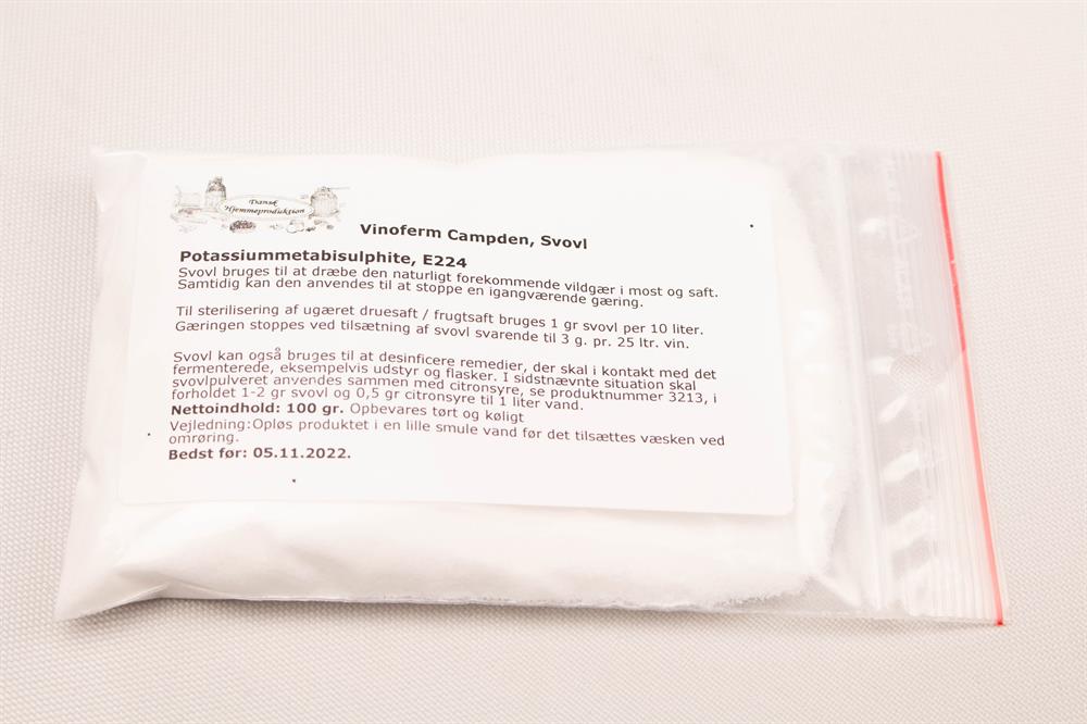 Svovlpulver / Sulfit 100 gram ⇒ Køb online her