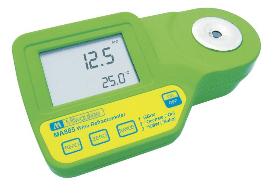 Digital refraktometer, 0-230 OE og 0-50% Brix med ATC